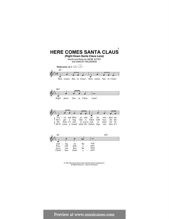 Vocal version (Here Comes Santa Claus (Right Down Santa Claus Lane)) by ...