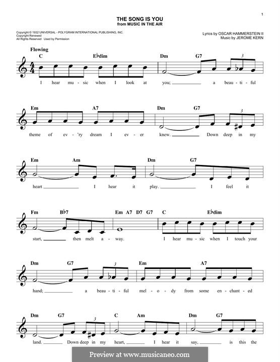The Song is You by J. Kern - sheet music on MusicaNeo