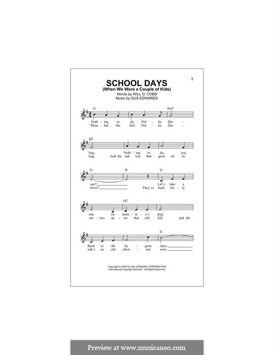 School Days (When We Were a Couple of Kids) by G. Edwards on MusicaNeo