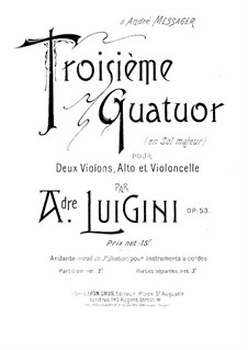 String Quartet No.3 in G Major, Op.53 by A. Luigini on MusicaNeo