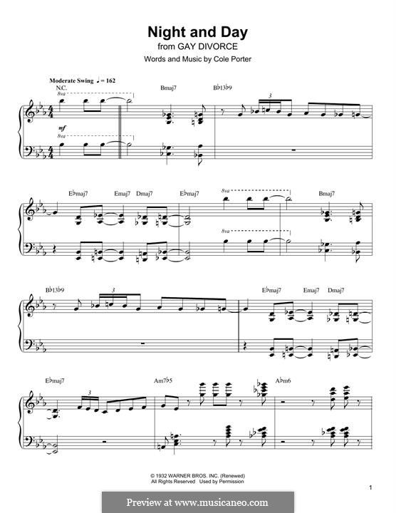 Night and Day (Frank Sinatra) by C. Porter - sheet music on MusicaNeo