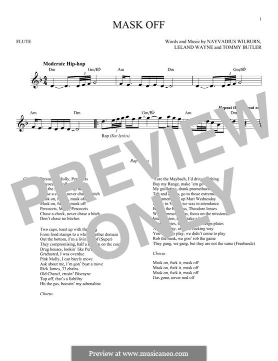 Mask Off (Future) by N. Wilburn, L. Wayne, T. Butler on MusicaNeo