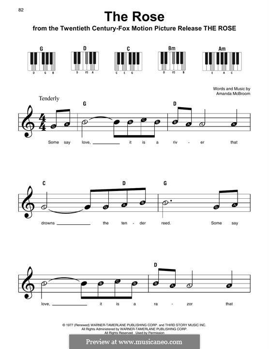 The Rose (Bette Midler) by A. McBroom - sheet music on MusicaNeo