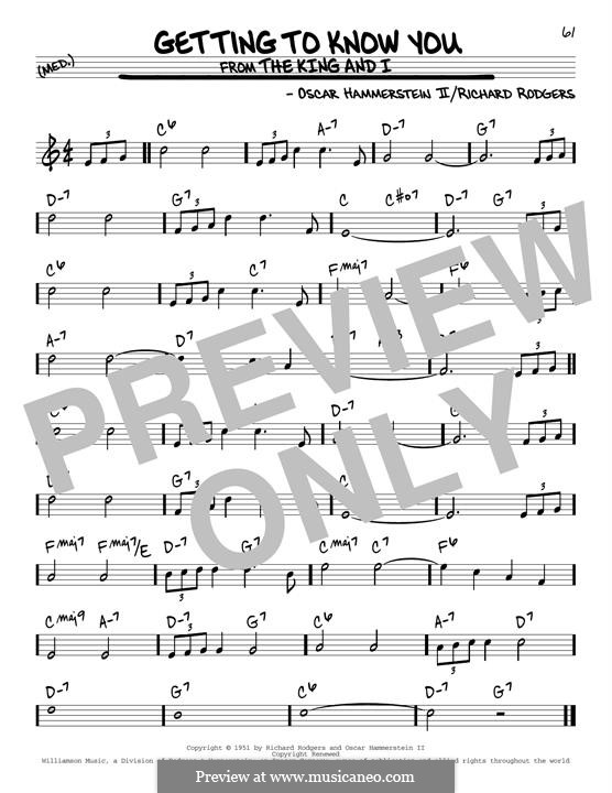 Getting to Know You (from The King and I) by R. Rodgers on MusicaNeo