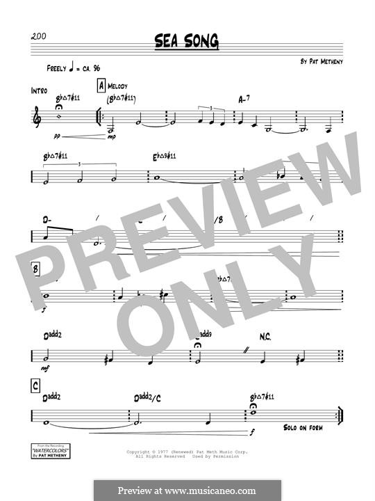 Sea Song by P. Metheny - sheet music on MusicaNeo