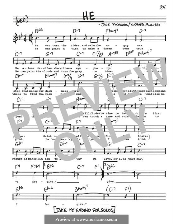 He by J. Richards - sheet music on MusicaNeo