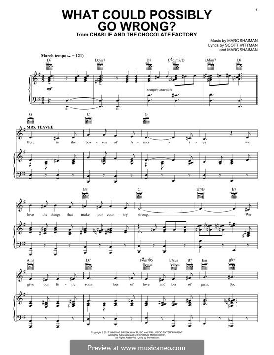 What Could Possibly Go Wrong? by M. Shaiman - sheet music on MusicaNeo