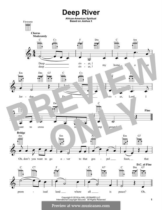 Deep River by folklore - sheet music on MusicaNeo