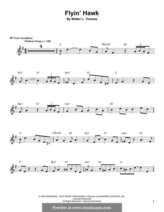 Flyin' Hawk by C. Hawkins - sheet music on MusicaNeo