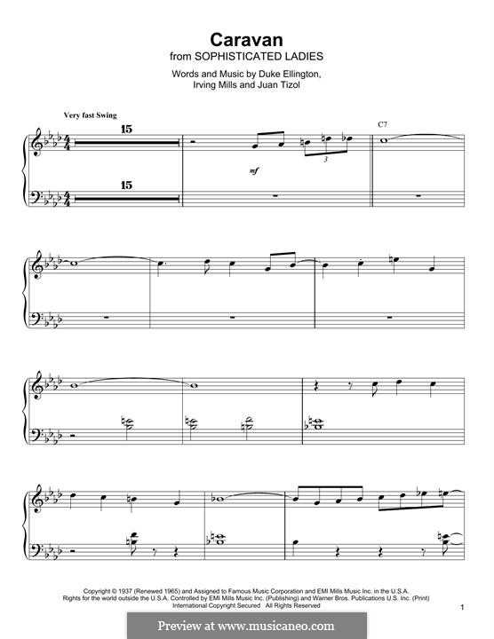 Caravan by I. Mills, D. Ellington, J. Tizol - sheet music on MusicaNeo
