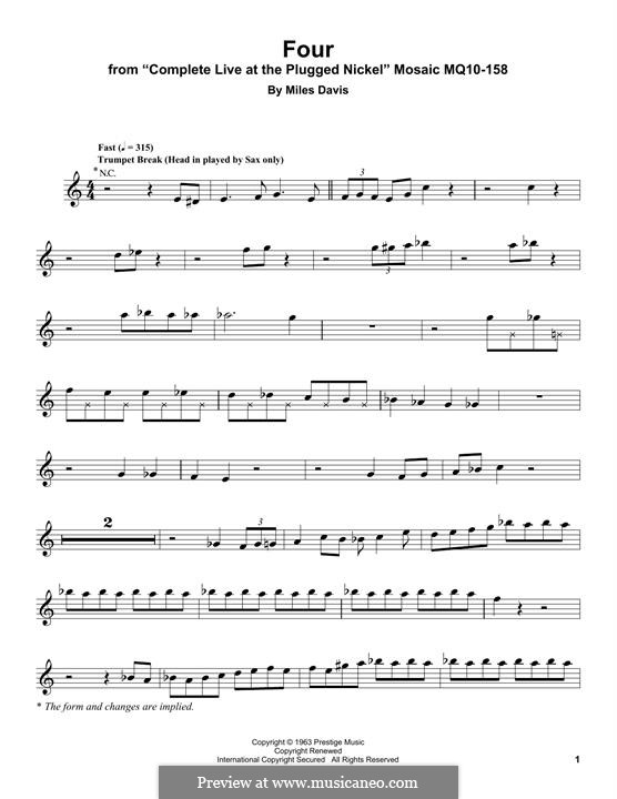 Four by M. Davis - sheet music on MusicaNeo