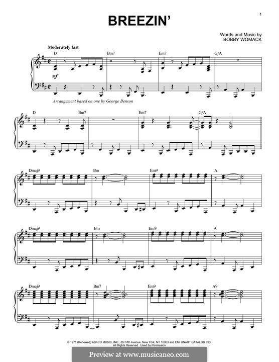 Breezin' by B. Womack - sheet music on MusicaNeo