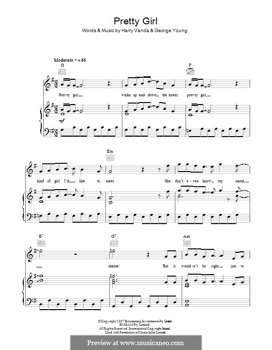 Pretty Girl (The Easybeats) by G. Young, H. Vanda on MusicaNeo