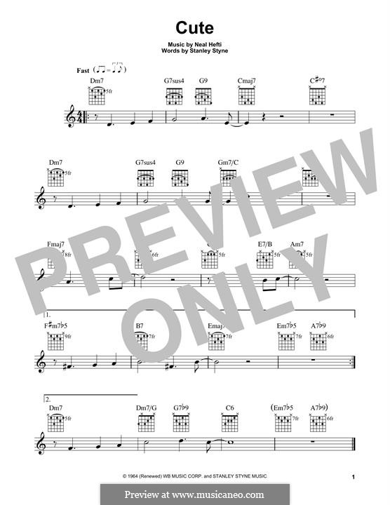 Cute by N. Hefti - sheet music on MusicaNeo