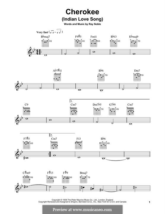 Cherokee by R. Noble - sheet music on MusicaNeo