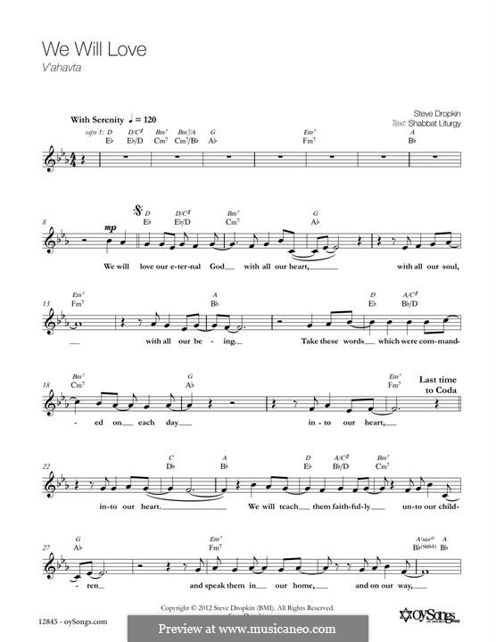 We Will Love by S. Dropkin - sheet music on MusicaNeo