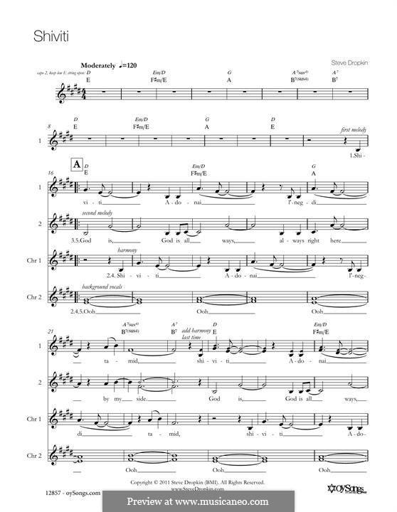 Shiviti by S. Dropkin - sheet music on MusicaNeo