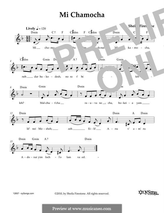 Mi Chamocha by S. Firestone - sheet music on MusicaNeo