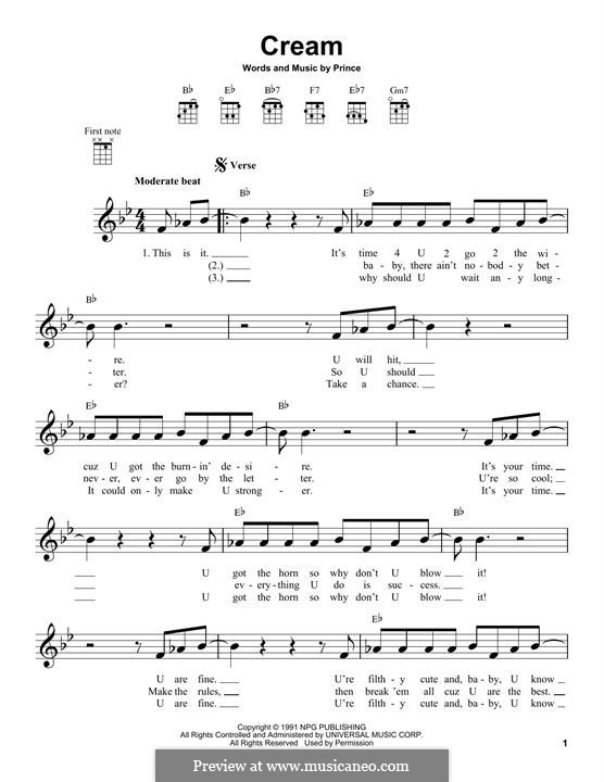 Cream by Prince - sheet music on MusicaNeo