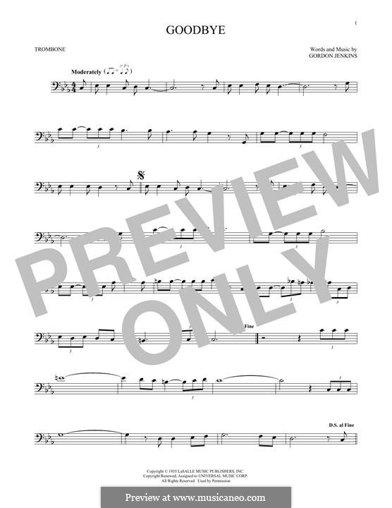 Goodbye (Bill Evans) by G. Jenkins - sheet music on MusicaNeo