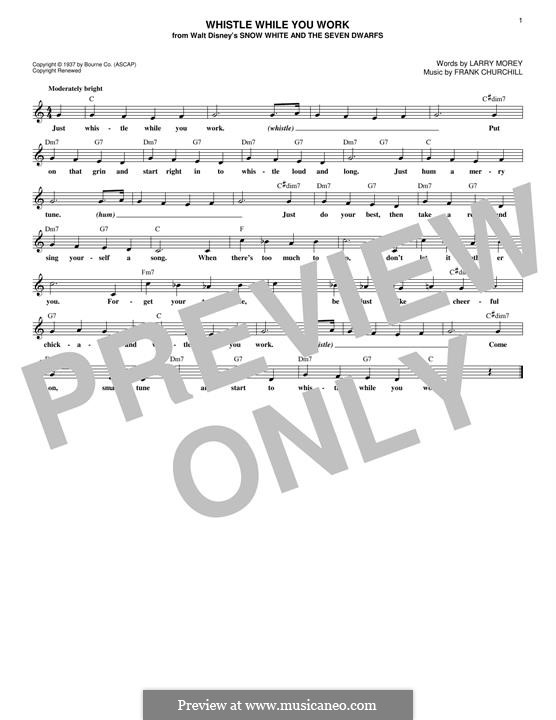 Whistle While You Work (from Snow White and The Seven Dwarfs) by F ...