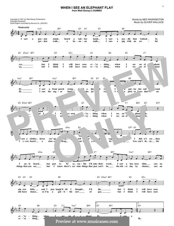 When I See an Elephant Fly by O. Wallace - sheet music on MusicaNeo