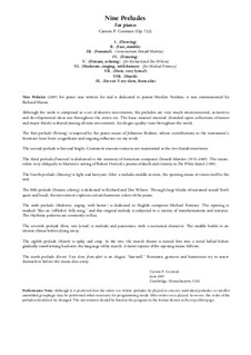 Nine Preludes for piano, Op.722 by C. Cooman - sheet music on MusicaNeo