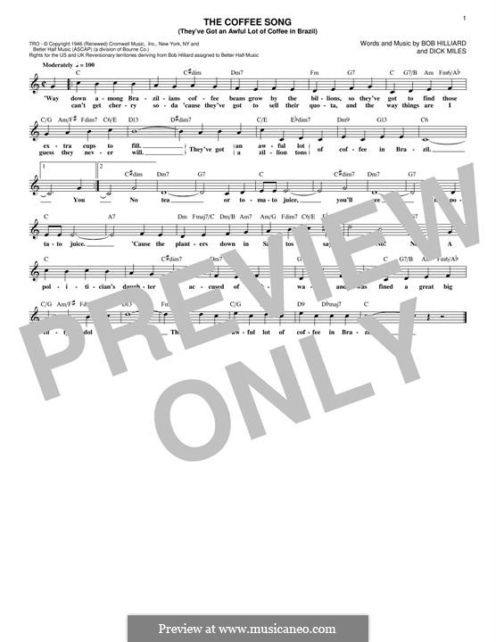 The Coffee Song by D. Miles - sheet music on MusicaNeo