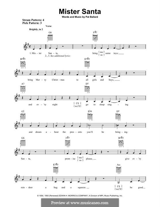 Mister Santa by P. Ballard - sheet music on MusicaNeo