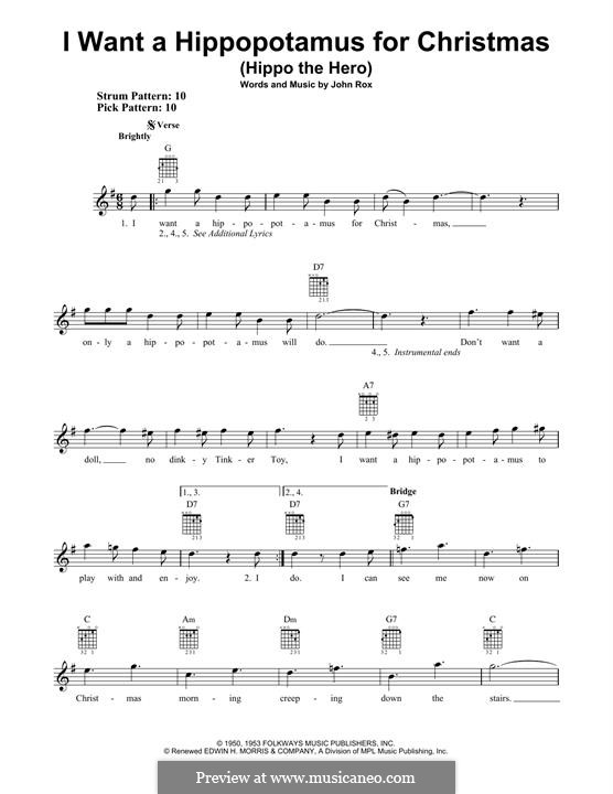 I Want a Hippopotamus for Christmas (Hippo the Hero) by J. Rox on MusicaNeo