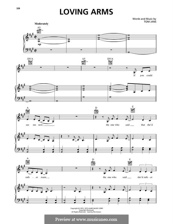 Loving Arms (Elvis Presley) by T. Jans - sheet music on MusicaNeo