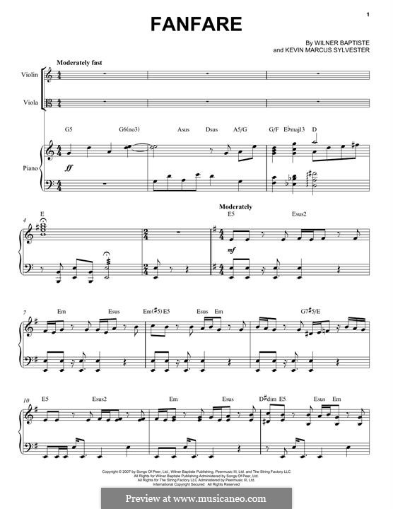 Fanfare (Black Violin) by K.M. Sylvester, W. Baptiste on MusicaNeo