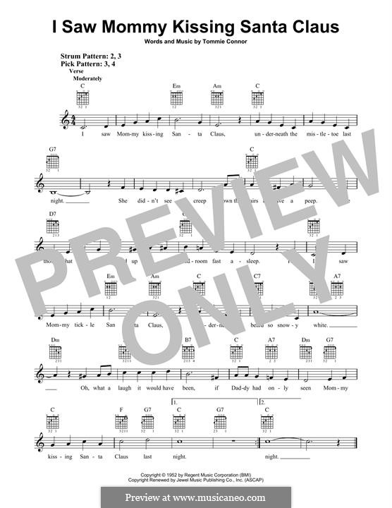 I Saw Mommy Kissing Santa Claus by T. Connor - sheet music on MusicaNeo