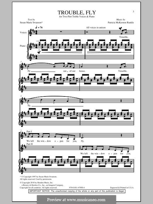 Trouble, Fly by P. McKernon Runkle - sheet music on MusicaNeo