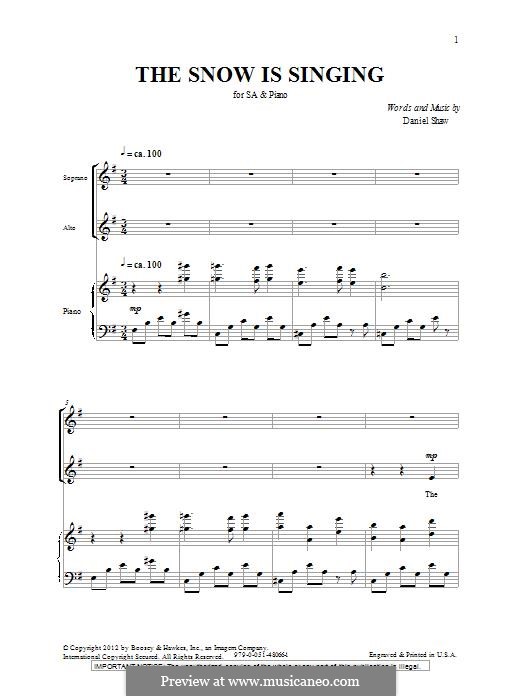The Snow Is Singing by D. Shaw - sheet music on MusicaNeo