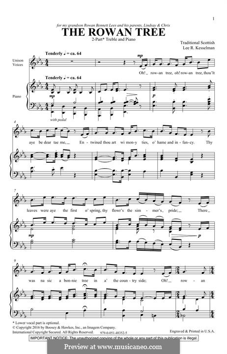 The Rowan Tree by folklore - sheet music on MusicaNeo
