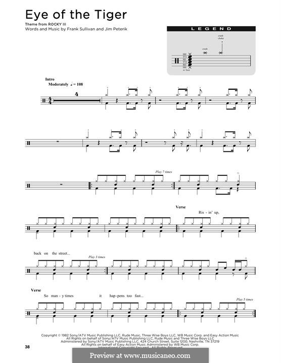 Eye of the Tiger (Survivor) by F.M. Sullivan III, J.M. Peterik on MusicaNeo