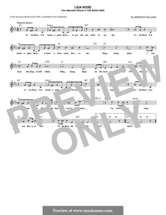 Lida Rose by M. Willson - sheet music on MusicaNeo