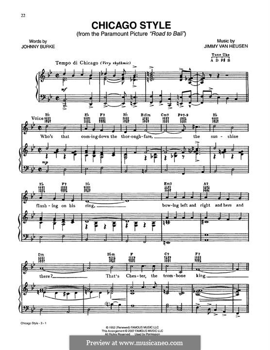 Chicago Style by J.V. Heusen - sheet music on MusicaNeo