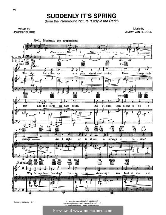 Suddenly It's Spring (Frank Sinatra) by J.V. Heusen on MusicaNeo