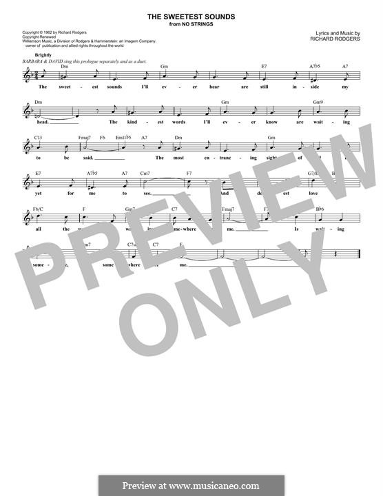 The Sweetest Sounds (from No Strings) by R. Rodgers on MusicaNeo