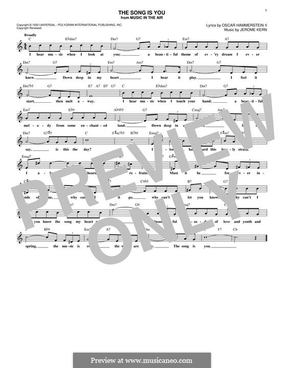 The Song is You by J. Kern - sheet music on MusicaNeo