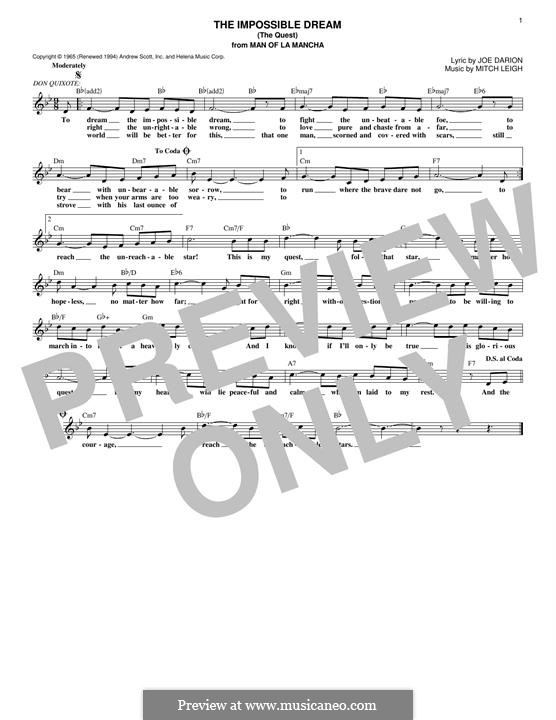 The Impossible Dream (The Quest) by M. Leigh - sheet music on MusicaNeo