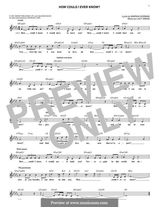 How Could I Ever Know? by L. Simon - sheet music on MusicaNeo
