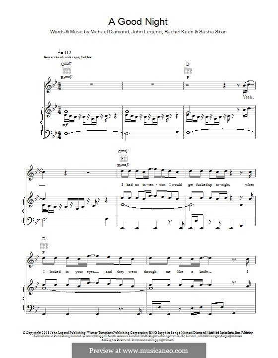 A Good Night (John Legen feat. BloodPop) by J. Stephens, M. Diamond, R ...