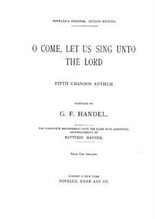 O Come, Let Us Sing Unto the Lord, HWV 249a by G.F. Händel on MusicaNeo