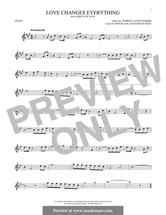 Love Changes Everything (Aspects of Love) by A.L. Webber on MusicaNeo