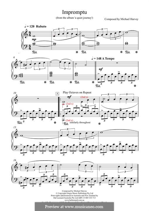 Impromptu by M. Harvey - sheet music on MusicaNeo