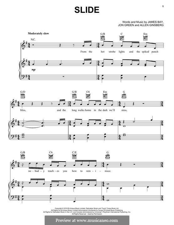 Slide by J.W. Green, J. Bay, A. Ginsberg - sheet music on MusicaNeo