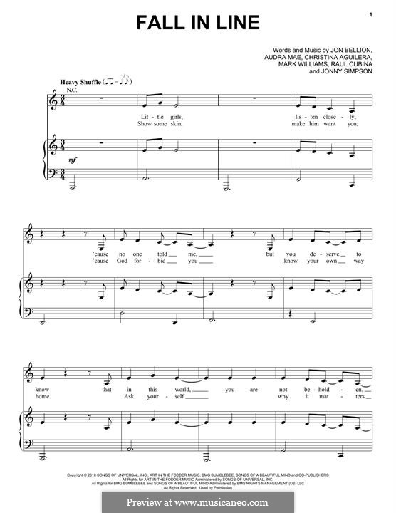 Fall in Line (feat. Demi Lovato) by C. Aguilera, J. Bellion, A. Mae, M ...